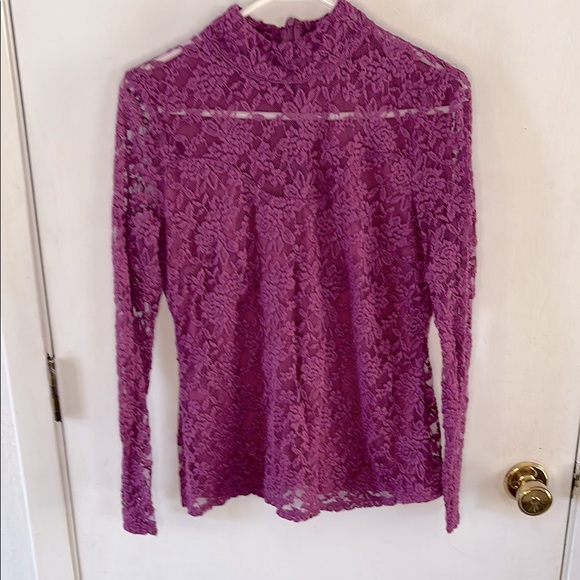 Boston Proper | Tops | Boston Proper Magenta Long Sleeve Stretch Lace ...